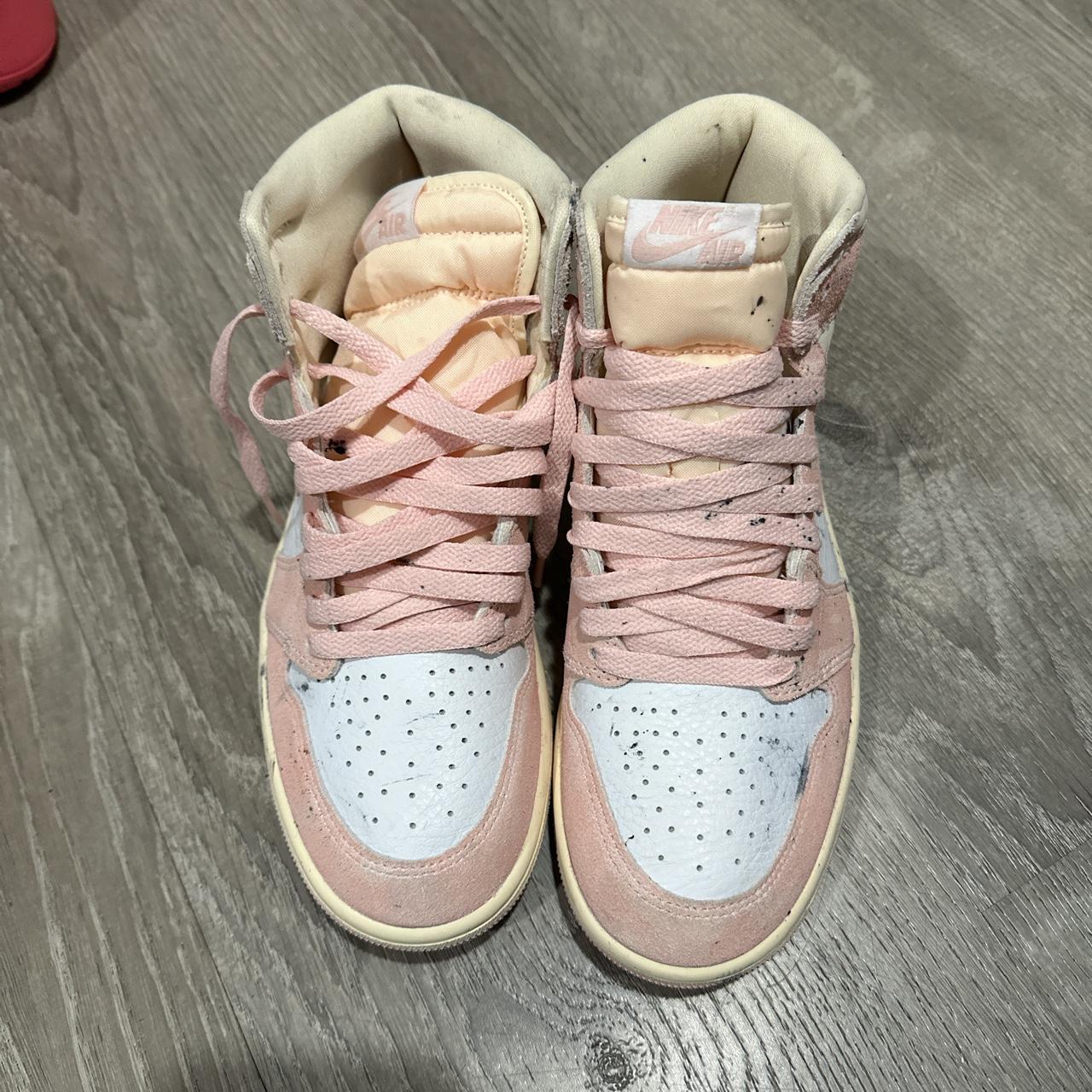 nike pink dunk high (w8); has rit fabric dye... - Depop