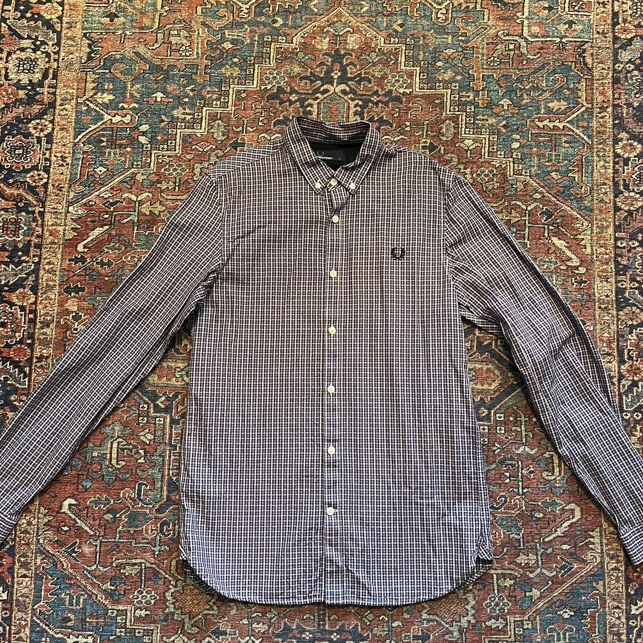 Long sleeve checkered Fred Perry shirt, size small,... - Depop