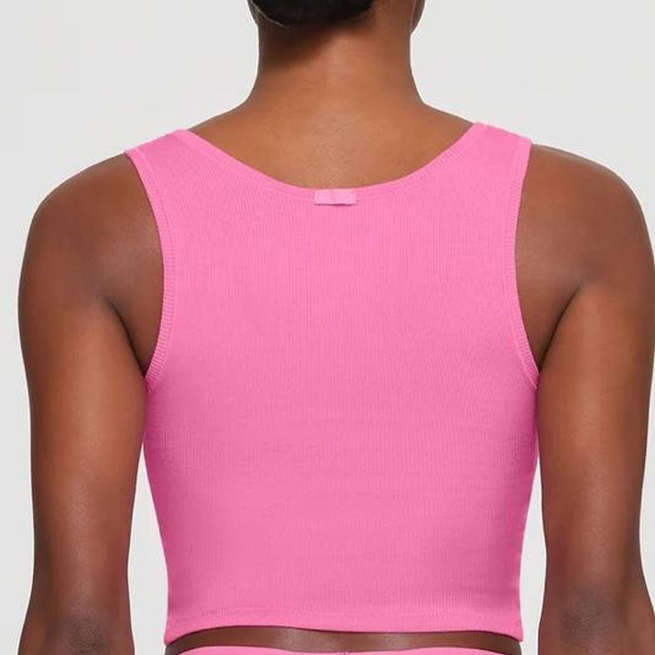 Skims Cotton Rib Tank Top Sugar Pink 🩷 Size Medium... - Depop