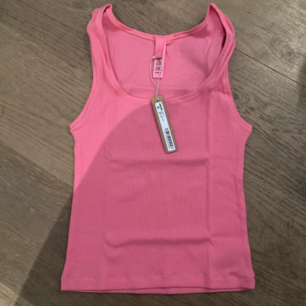 Skims Cotton Rib Tank Top Sugar Pink 🩷 Size Medium... - Depop
