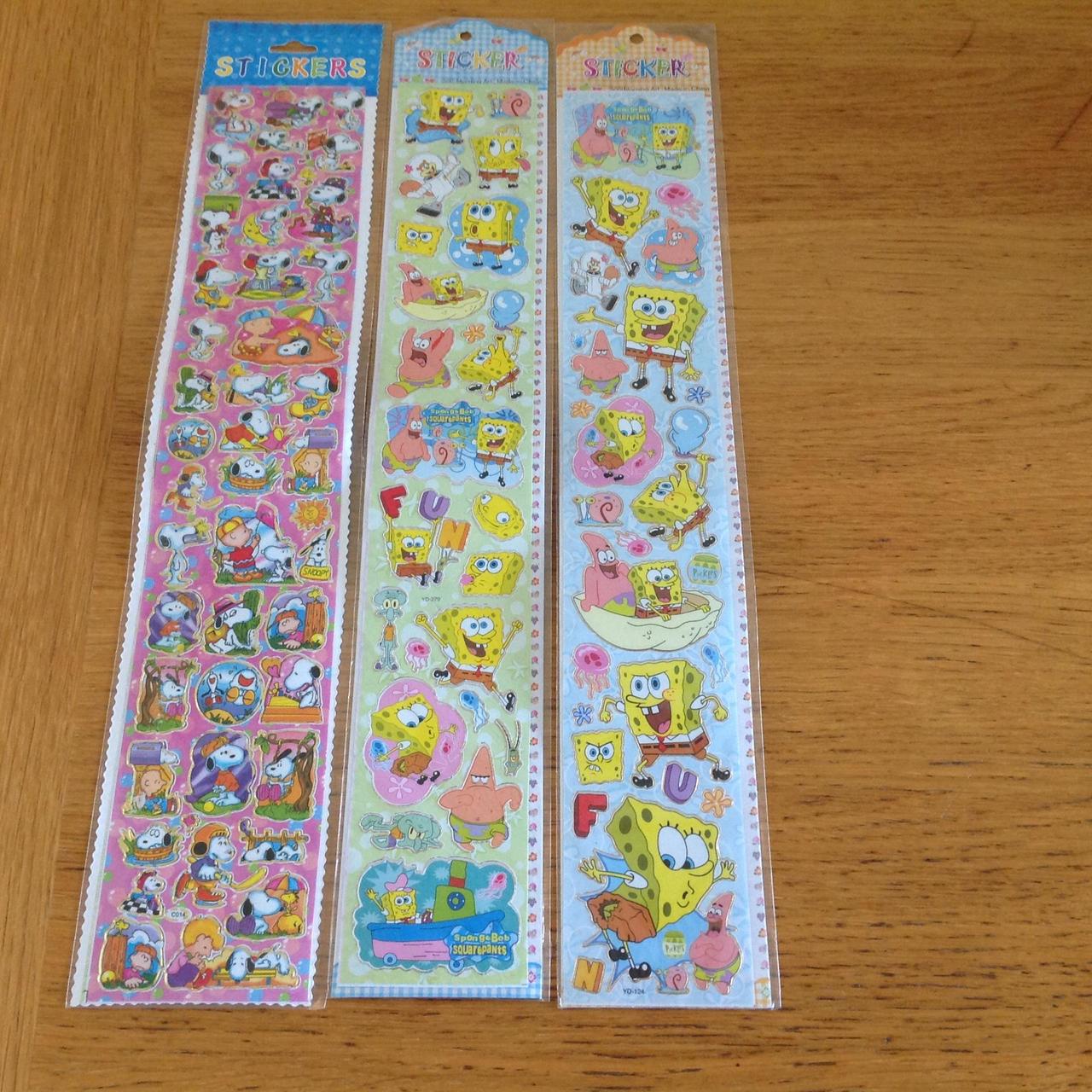 SNOOPY STICKERS, SPONGE BOB STICKERS AND DONALD AND... - Depop