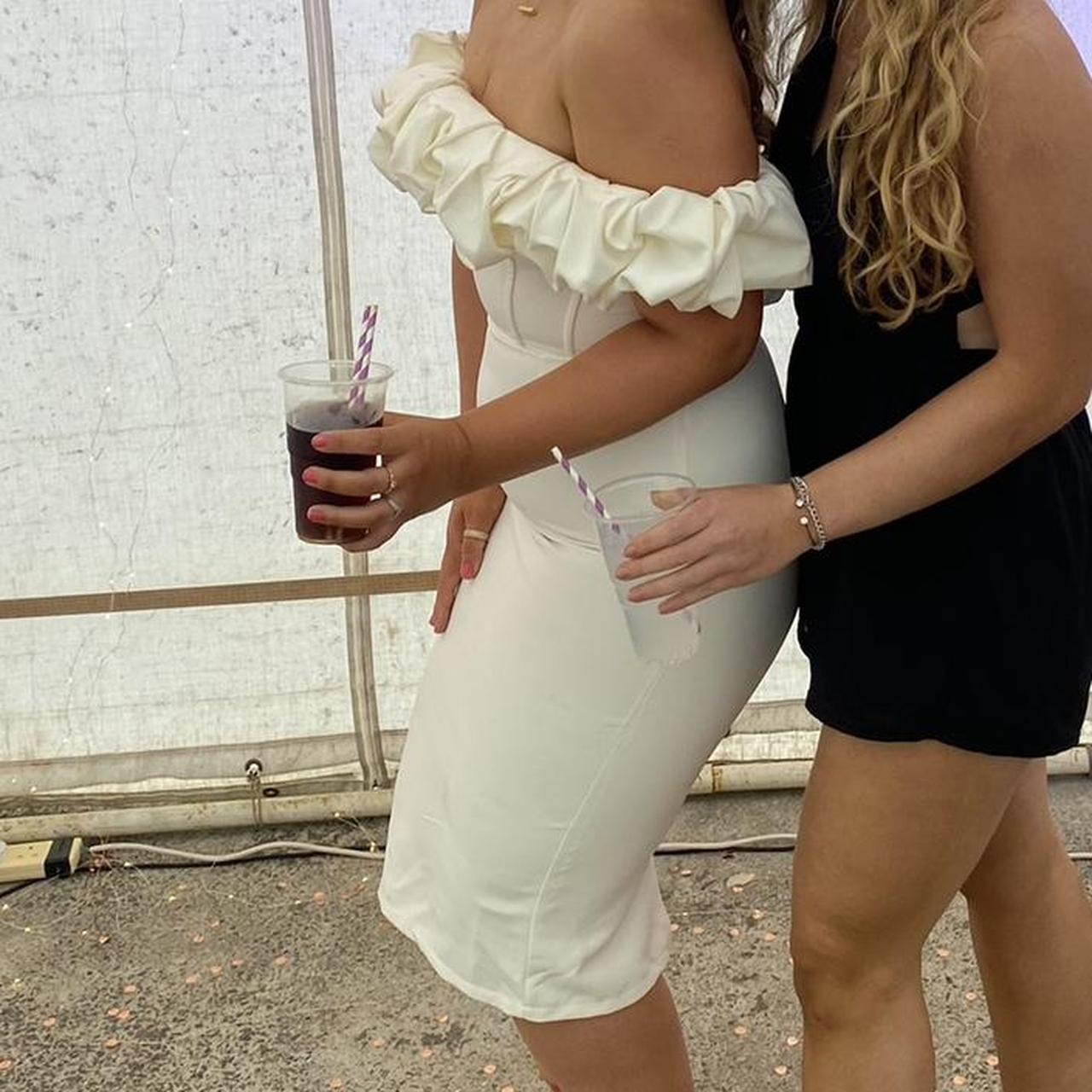 White ruffle midi dress from Club L London -worn for... - Depop