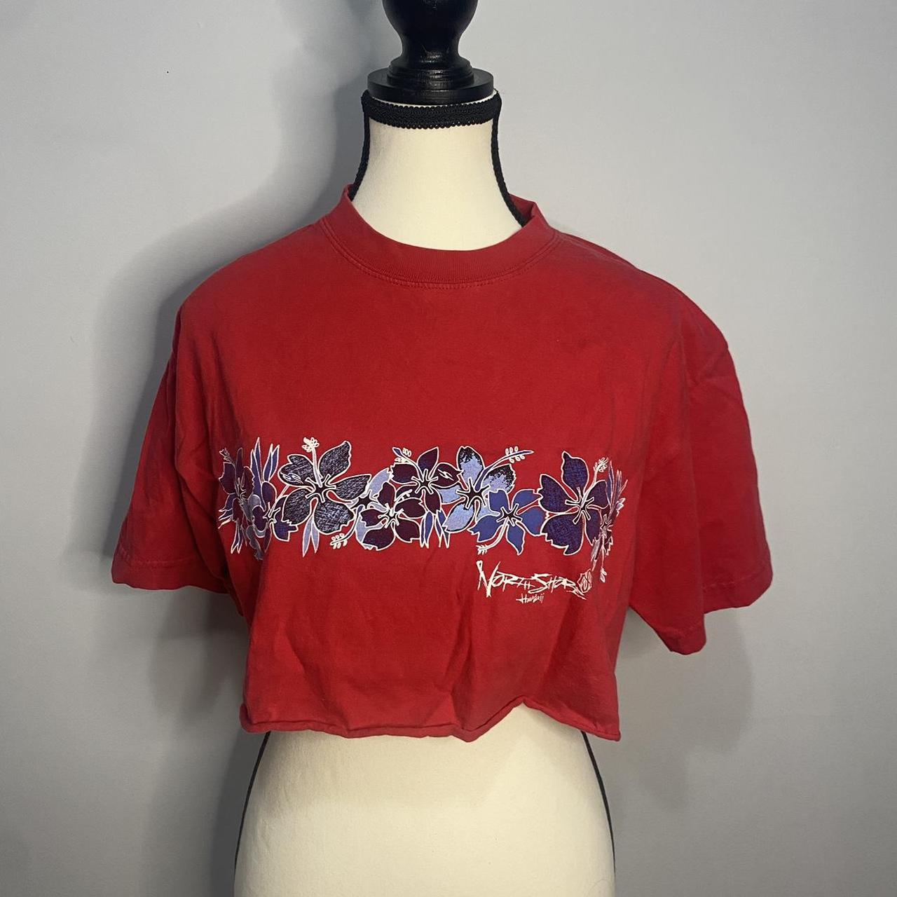cropped red hawaii t-shirt💋 💋super cute hawaii... - Depop