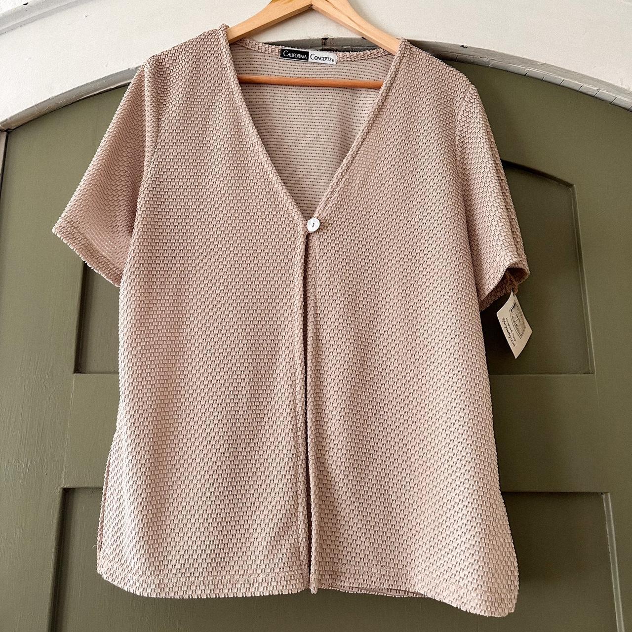 Vintage Tan One-button Top (coastal grandma... - Depop