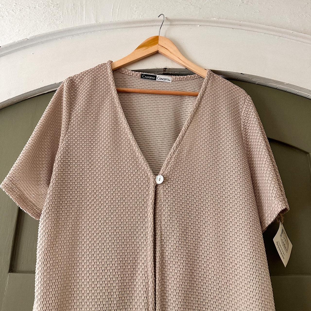 Vintage Tan One-button Top (coastal grandma... - Depop