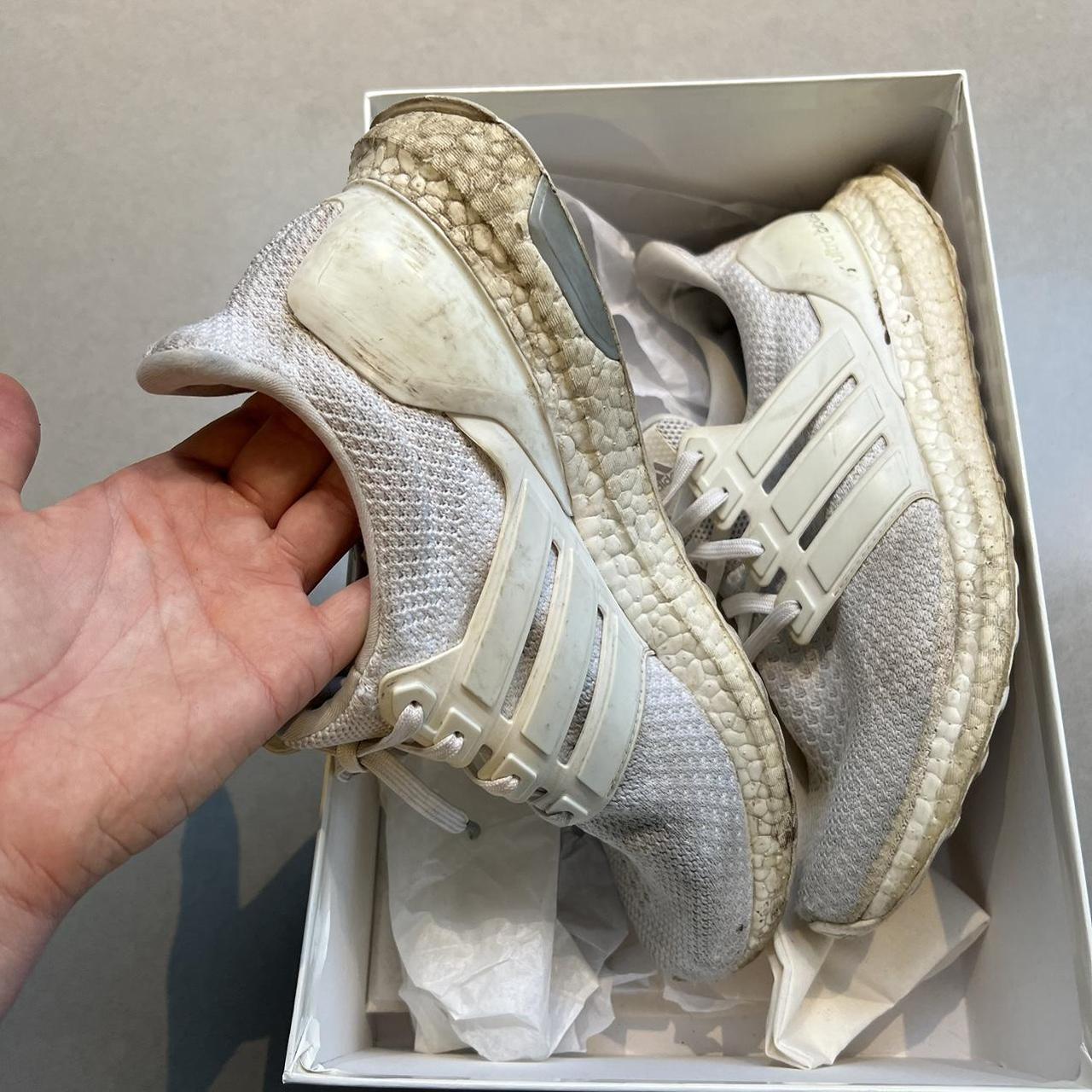 Adidas triple white ultra boost 2.0 Heavily worn... - Depop