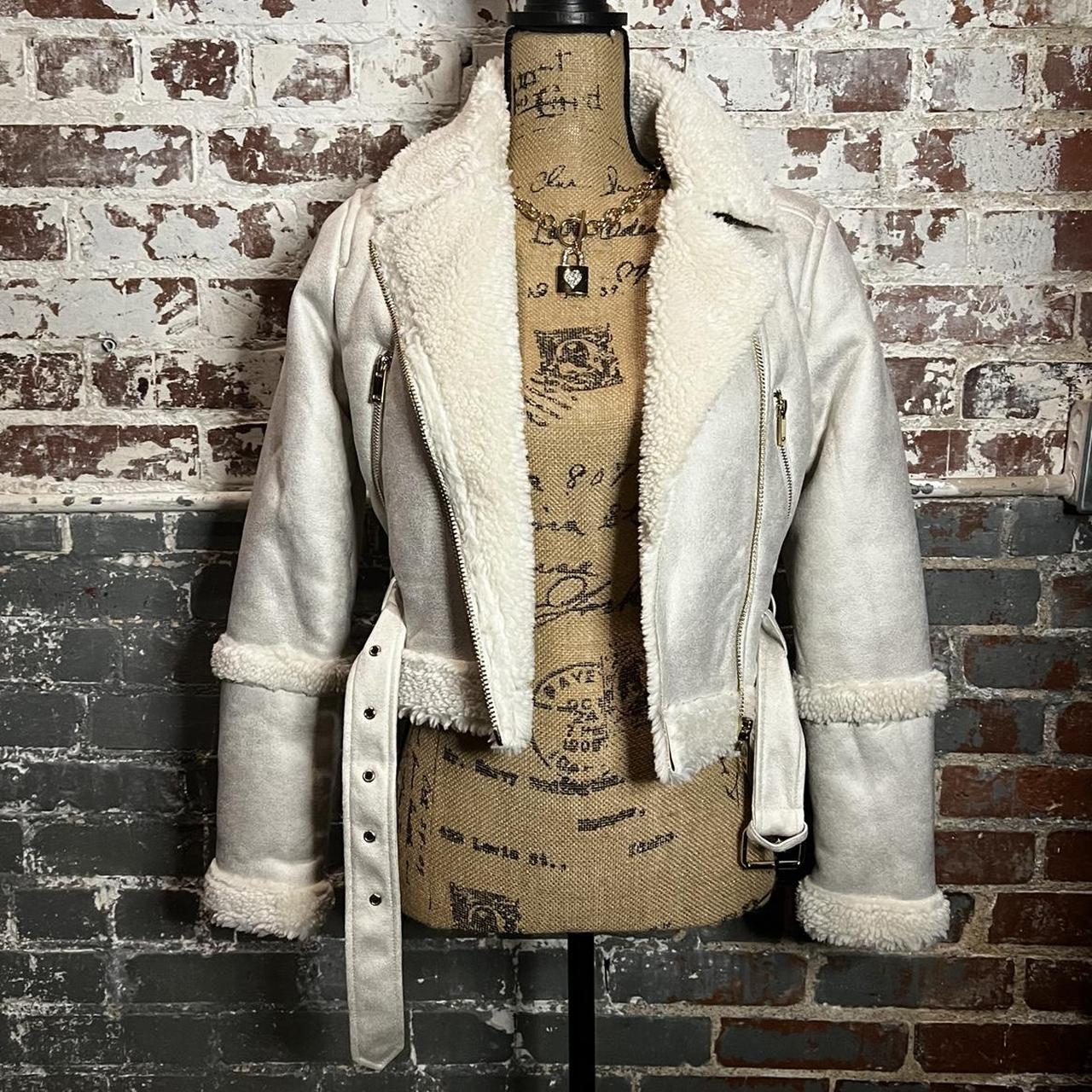 Miss Selfridge Women's Cream and White Jacket | Depop