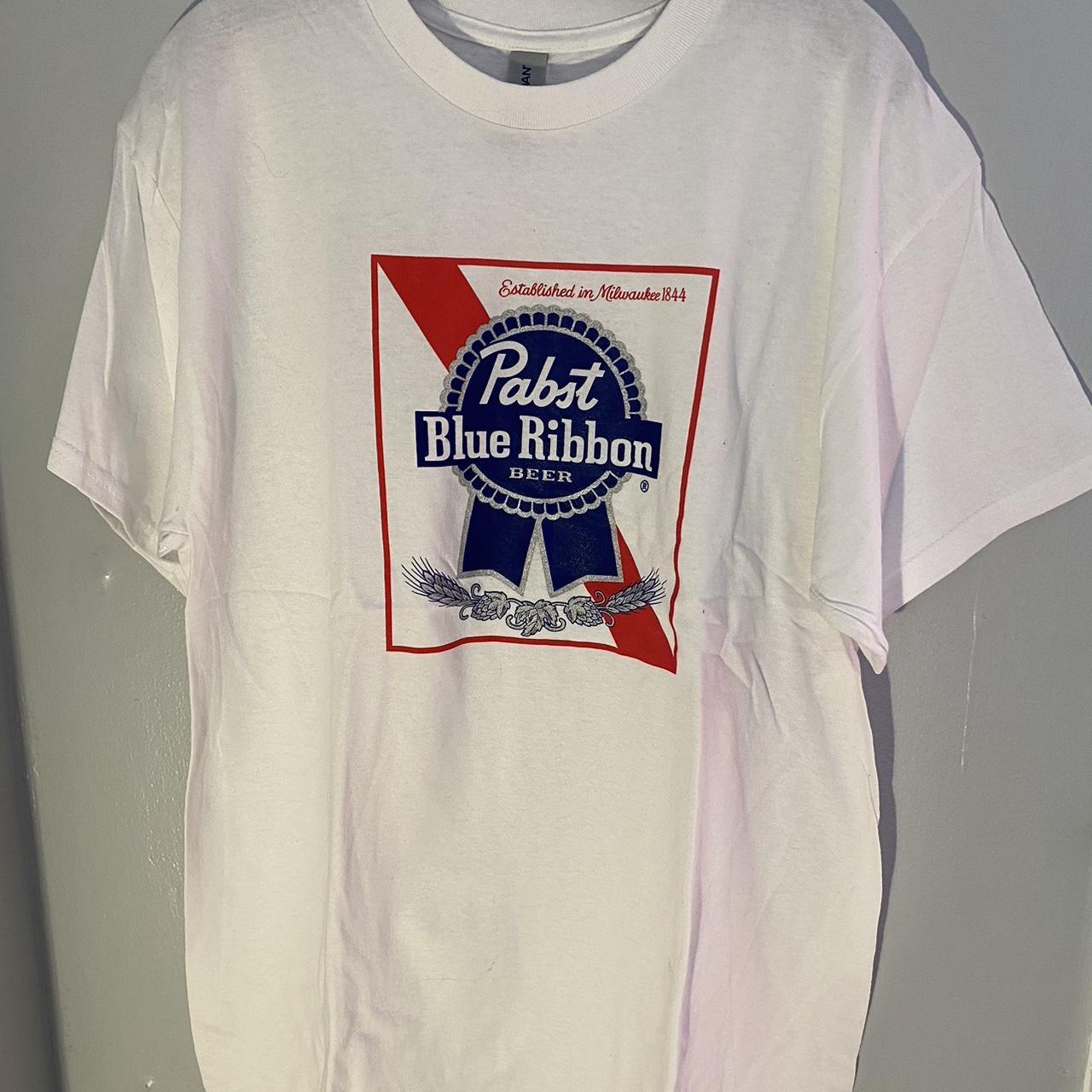 Pabst Blue Ribbon Tshirt White Size L - Depop