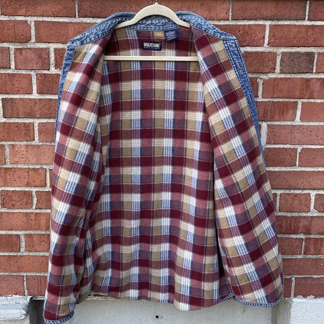 Vintage Wolverine Jacket Mens Blue Denim Shirt... - Depop