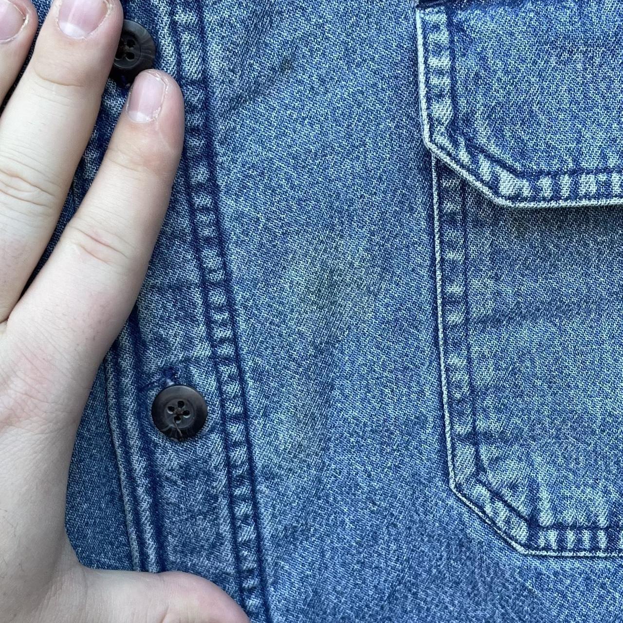 Vintage Wolverine Jacket Mens Blue Denim Shirt... - Depop