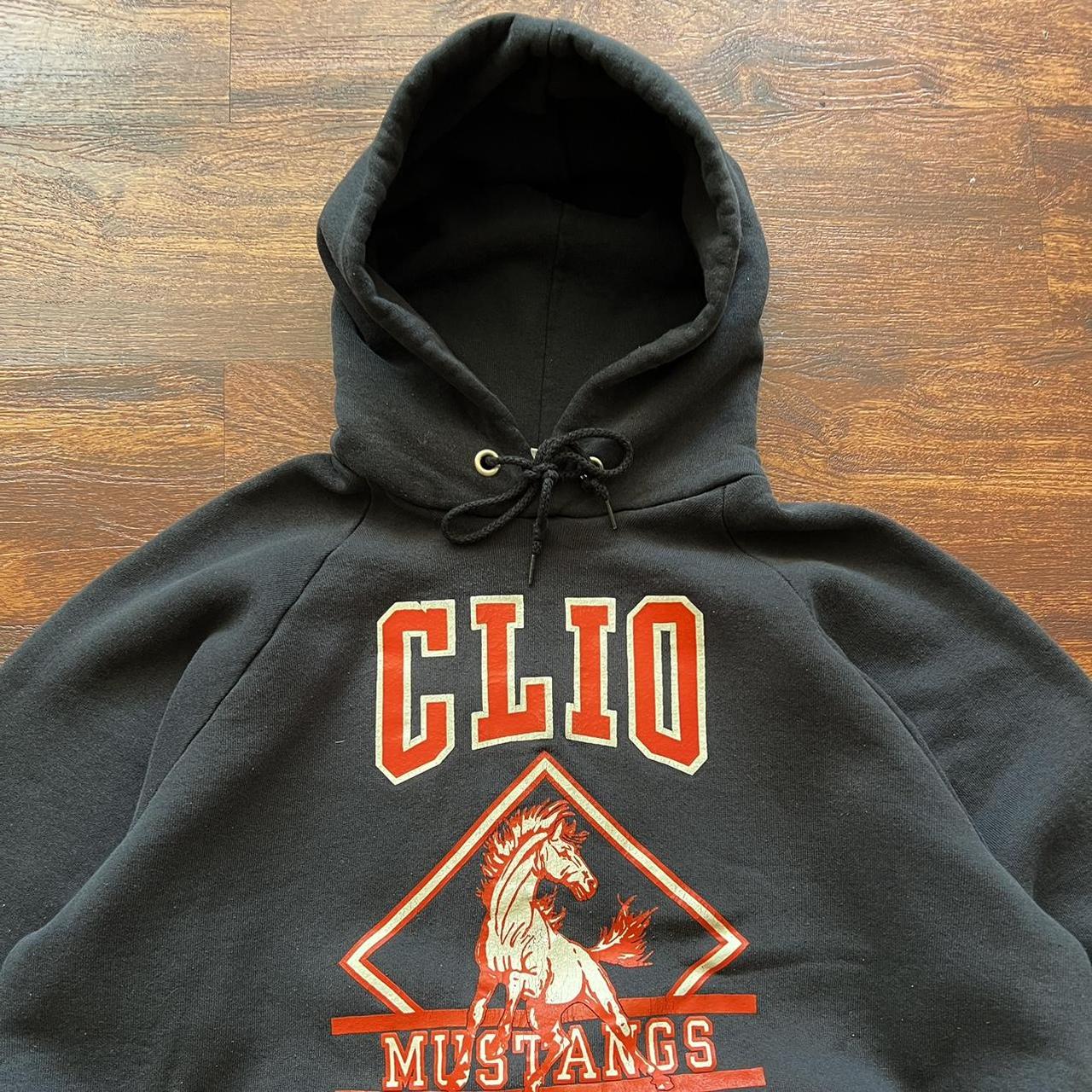 Vintage 90s CLIO Mustangs Fruit Of The Loom Hoodie... - Depop