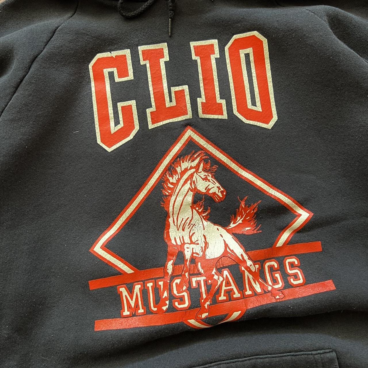Vintage 90s CLIO Mustangs Fruit Of The Loom Hoodie... - Depop
