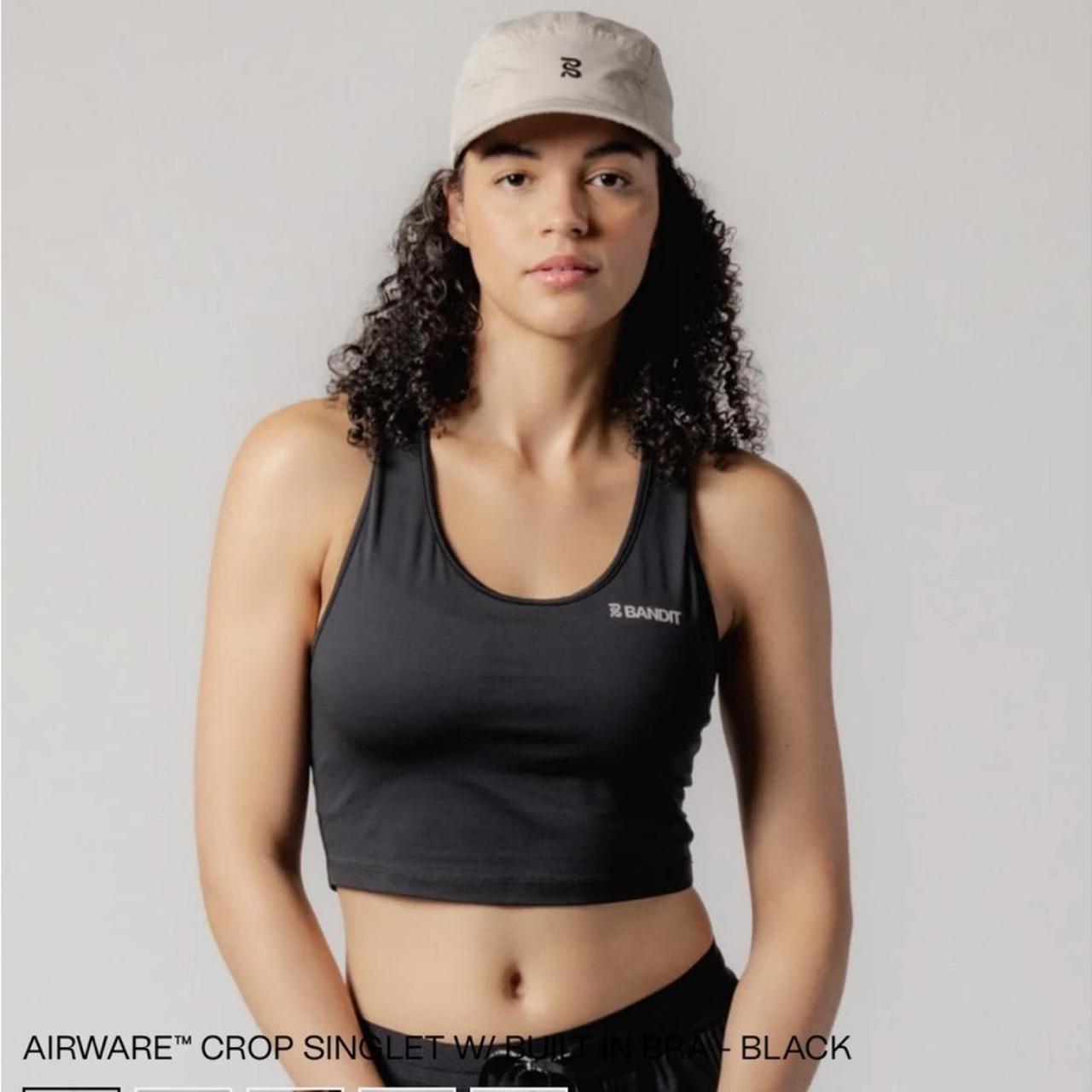 Bandit Running AIRWARE™™ CROP SINGLET W/ BUILT IN... - Depop
