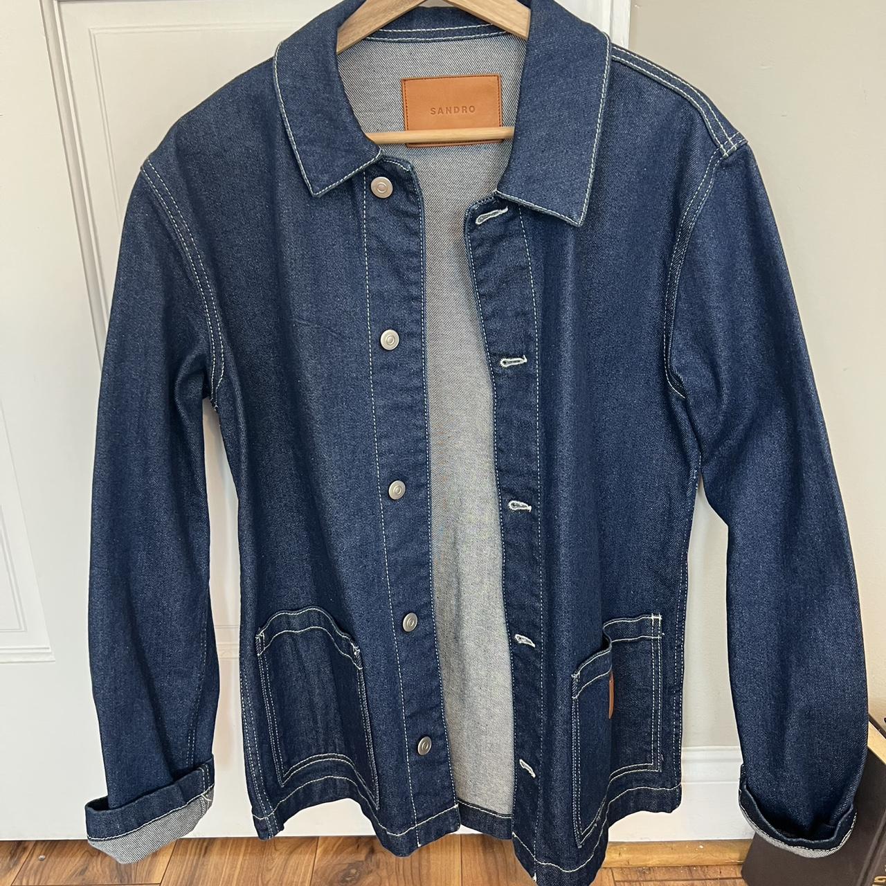 Sandro Navy Denim Painter Jacket Fall SS23 Got new... | Depop