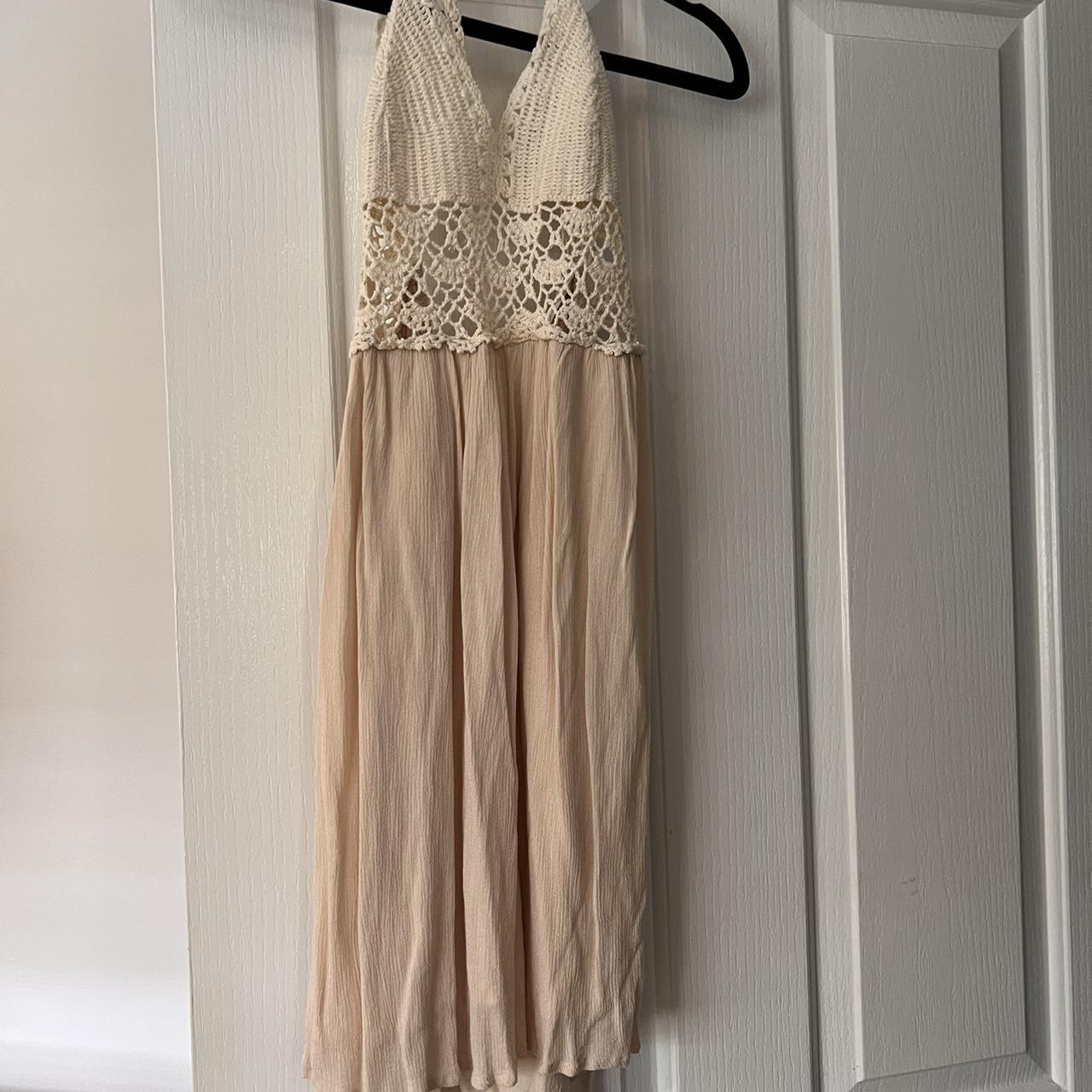 Ava Crochet Halter Dress. Size M. Worn once. Perfect... - Depop
