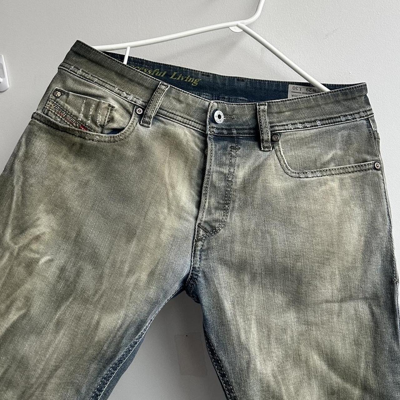 DIESEL grey/blue/olive jeans Deff more men’s skinny... - Depop