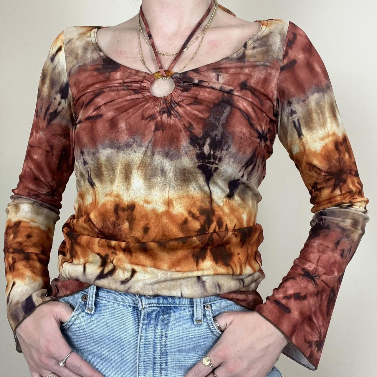 Vintage tie dye bell sleeve top In perfect... - Depop