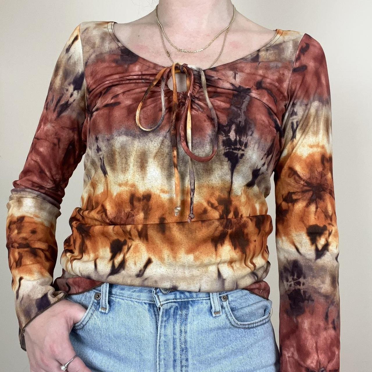 Vintage tie dye bell sleeve top In perfect... - Depop