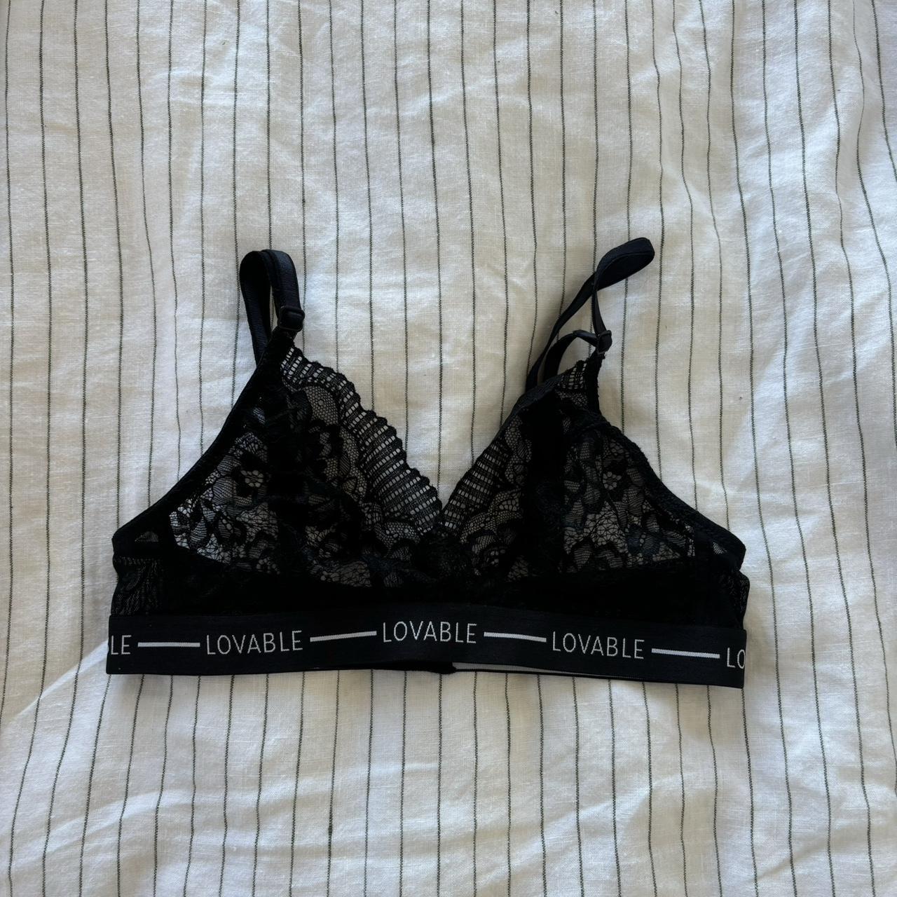 Lovable black lace bralette Never worn - Depop