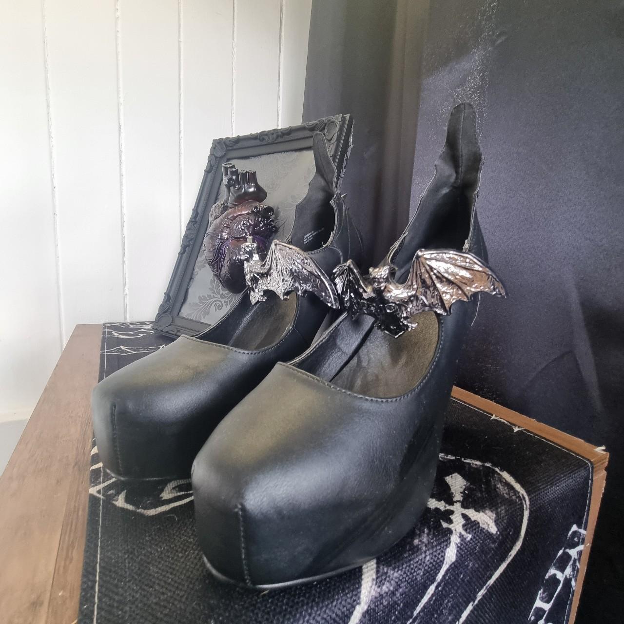 DEMONIA SIZE 12 BAT HEELS Worn once for 2 hours,... | Depop