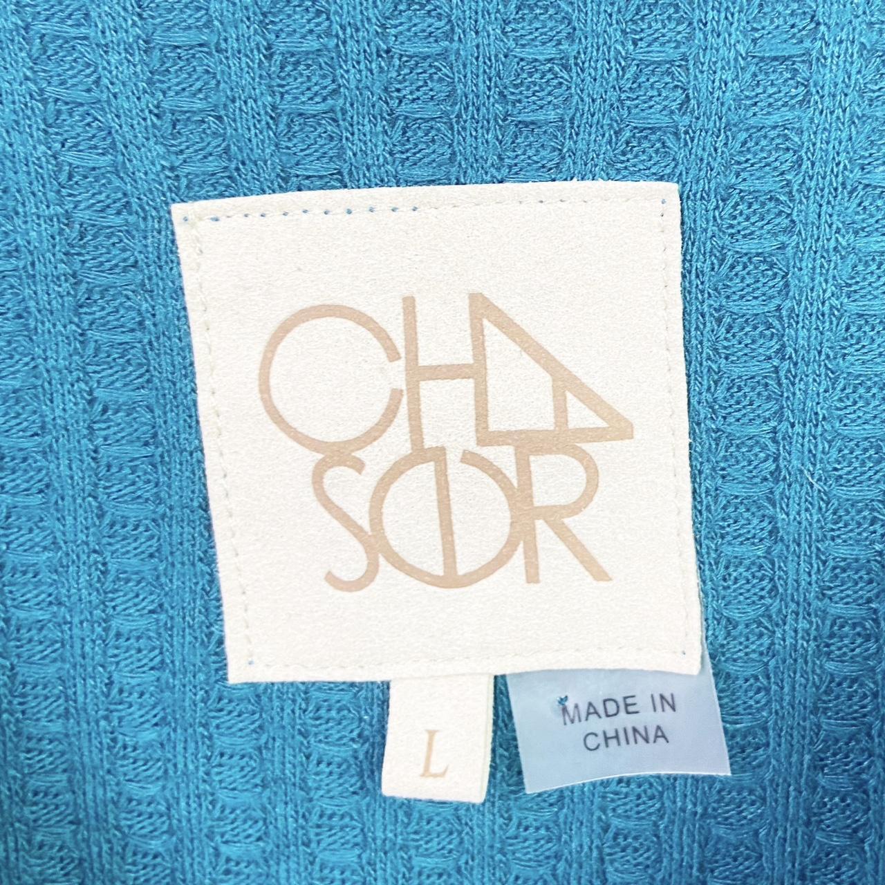 Chaser Blue Waffle Knit Long Sleeve Tunic T-Shirt... - Depop