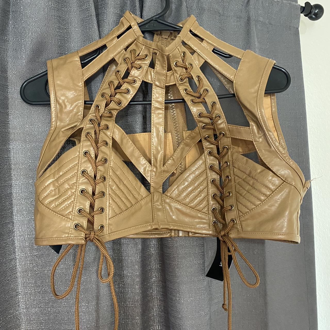 Club Exx-Rude Awakening Harness Bra Top - Depop