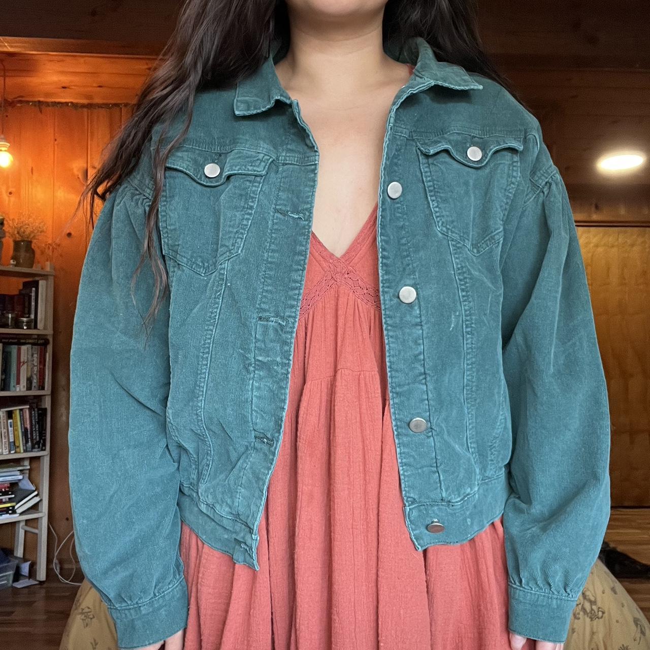 CUTEST teal corduroy jacket, perfect for layering or... - Depop