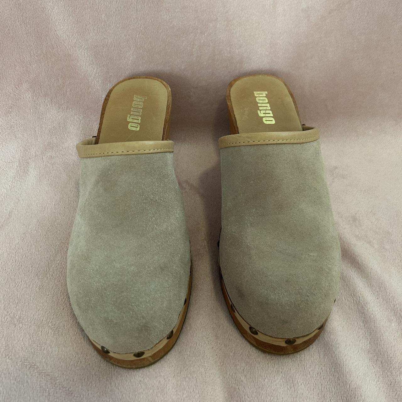 Vintage Bongo clogs 🌟 suede studded wooden platform... - Depop