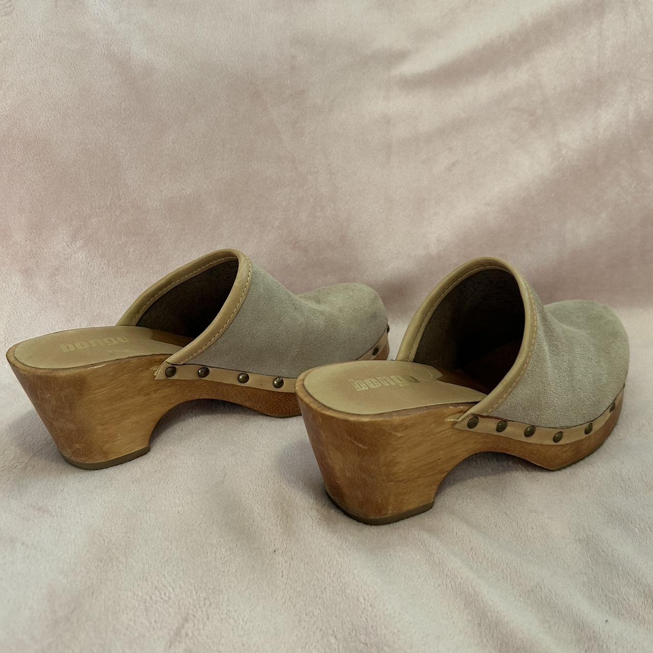 Vintage Bongo clogs 🌟 suede studded wooden platform... - Depop