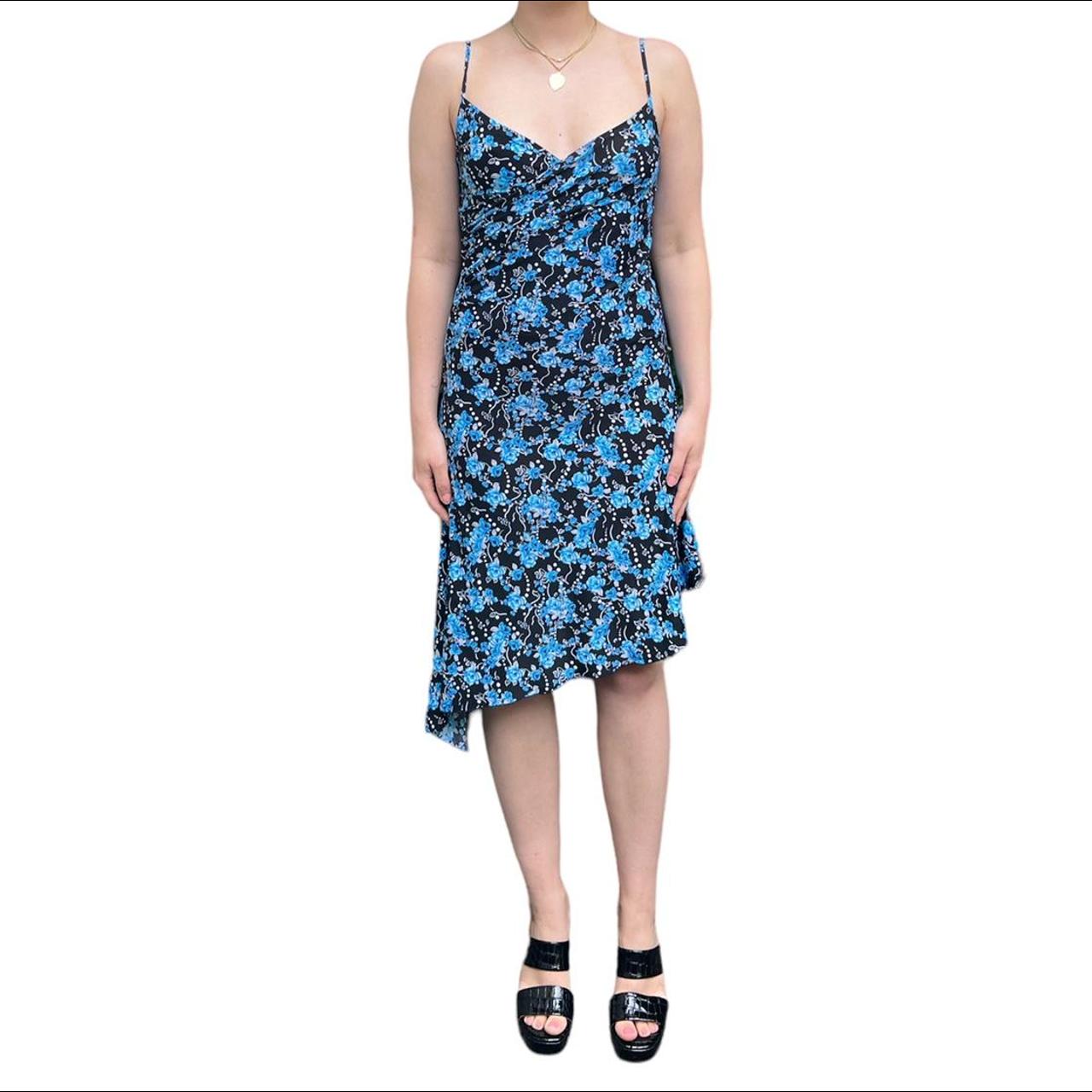 Women's Blue and White Dress | Depop