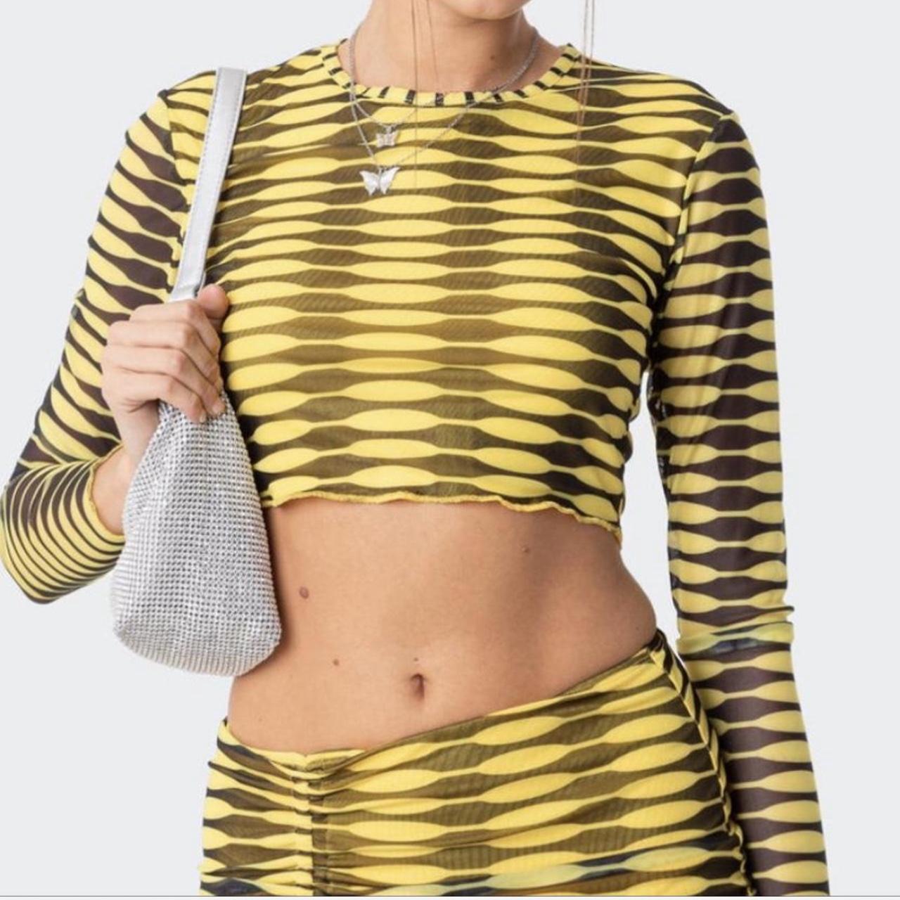 Edikted yellow and black long sleeves Never worn - Depop