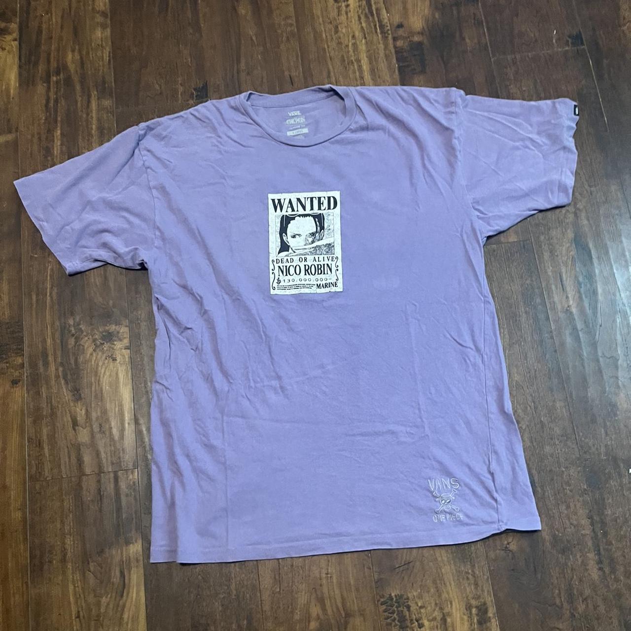 Nico Robin Wanted poster shirt by Vans 📖📚 lavender... - Depop