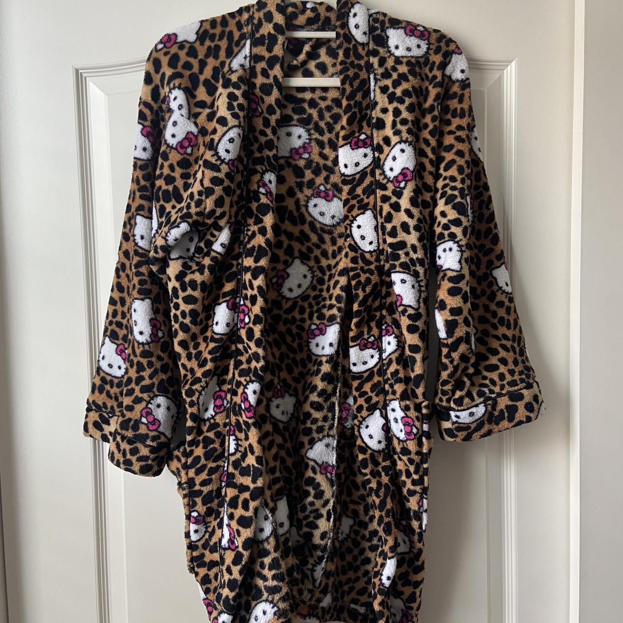 hello kitty cheetah print robe! #hellokitty... - Depop