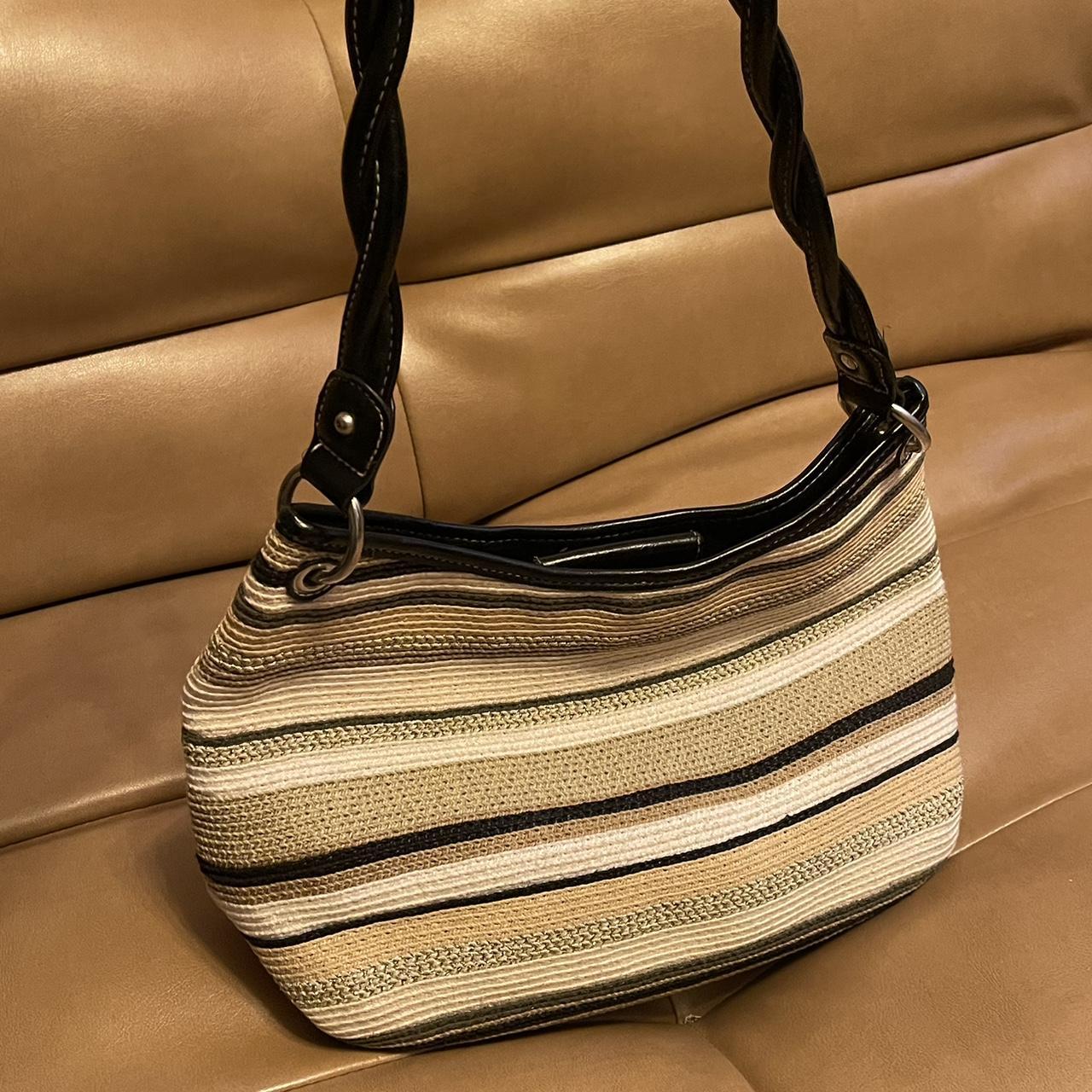 stipe shoulder purse Medium size - Depop