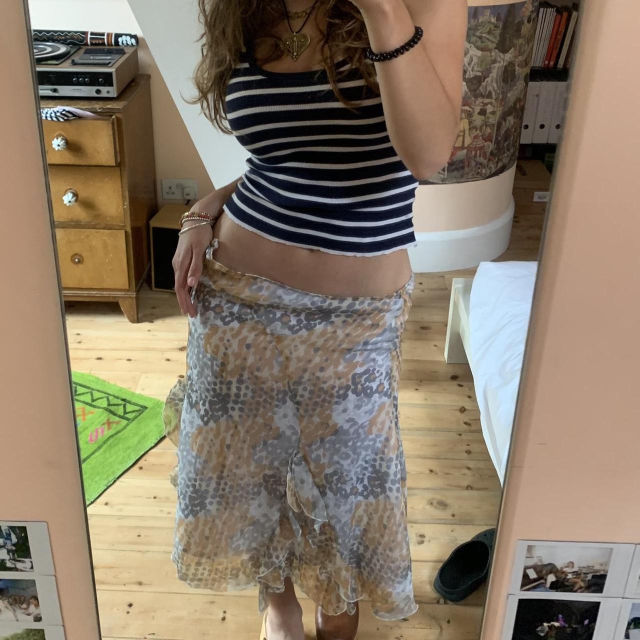 Midi asymmetric skirt . Floaty ruffley super y2k not... - Depop