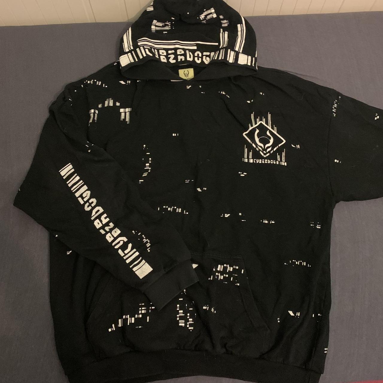 cyberdog london code hoodie cyber glitch design size... - Depop
