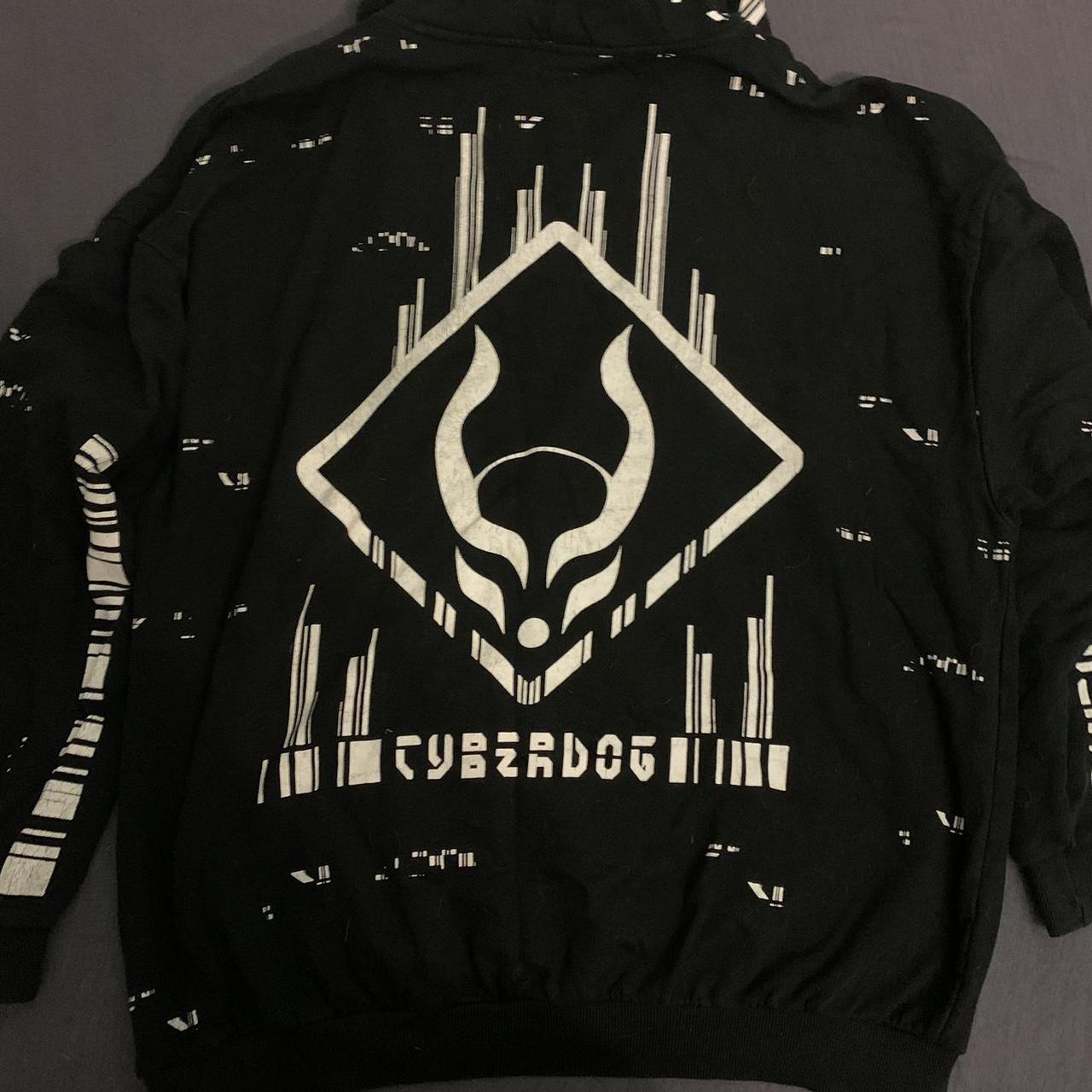 cyberdog london code hoodie cyber glitch design size... - Depop