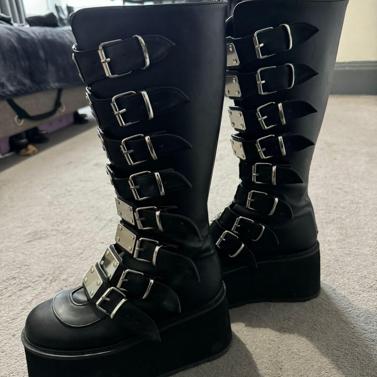 Demonia Damned 318 Black Boots. Worn less than 5... - Depop