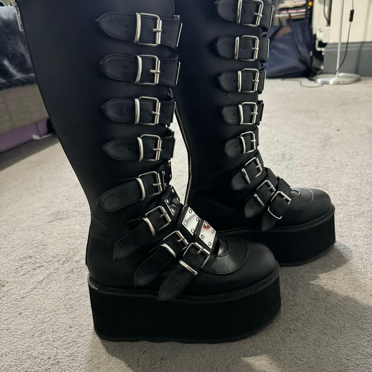 Demonia Damned 318 Black Boots. Worn less than 5... - Depop