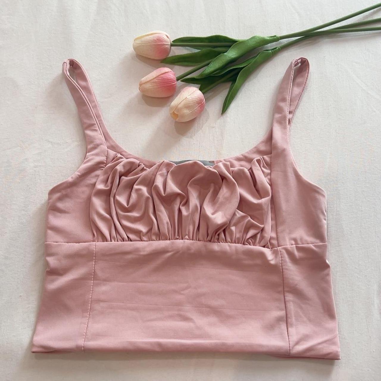 light pink crop top, never worn before, (prop not... - Depop