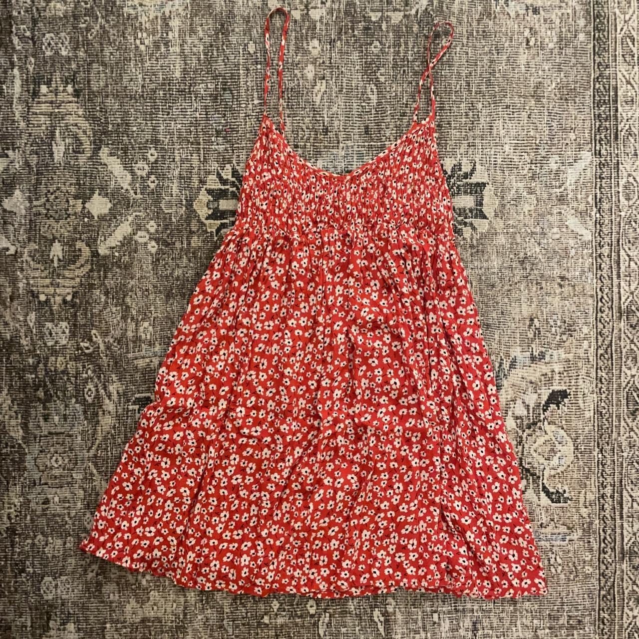 Lulu’s Babydoll Red Floral Sundress size XS So cute... - Depop