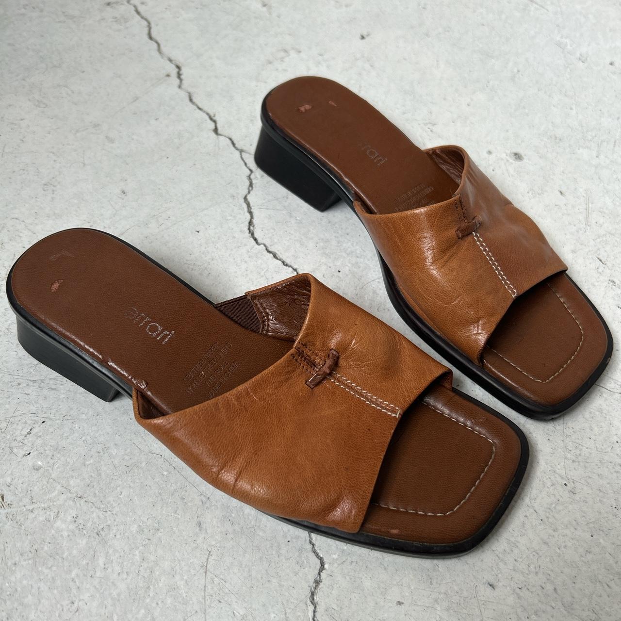 Women's Brown and Tan Mules | Depop