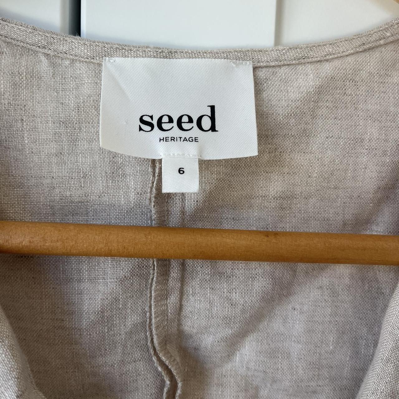 SEED Heritage 100% Linen Top Size: 6 Wrap a... - Depop
