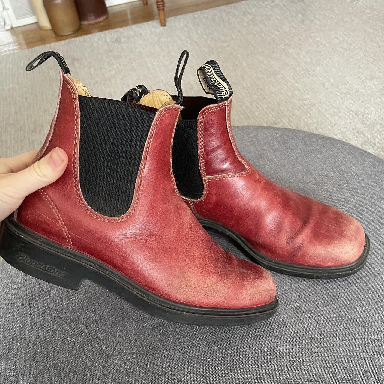 red square toe blundstones 🍄 well-loved for the... - Depop