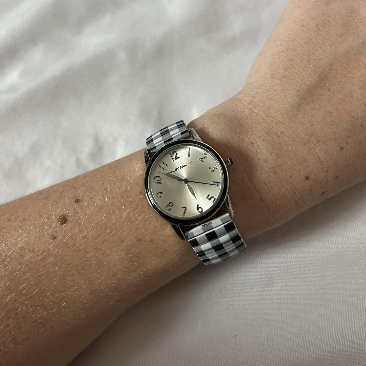 Isaac Mizrahi Live! Stretchy Black and White Watch.... - Depop