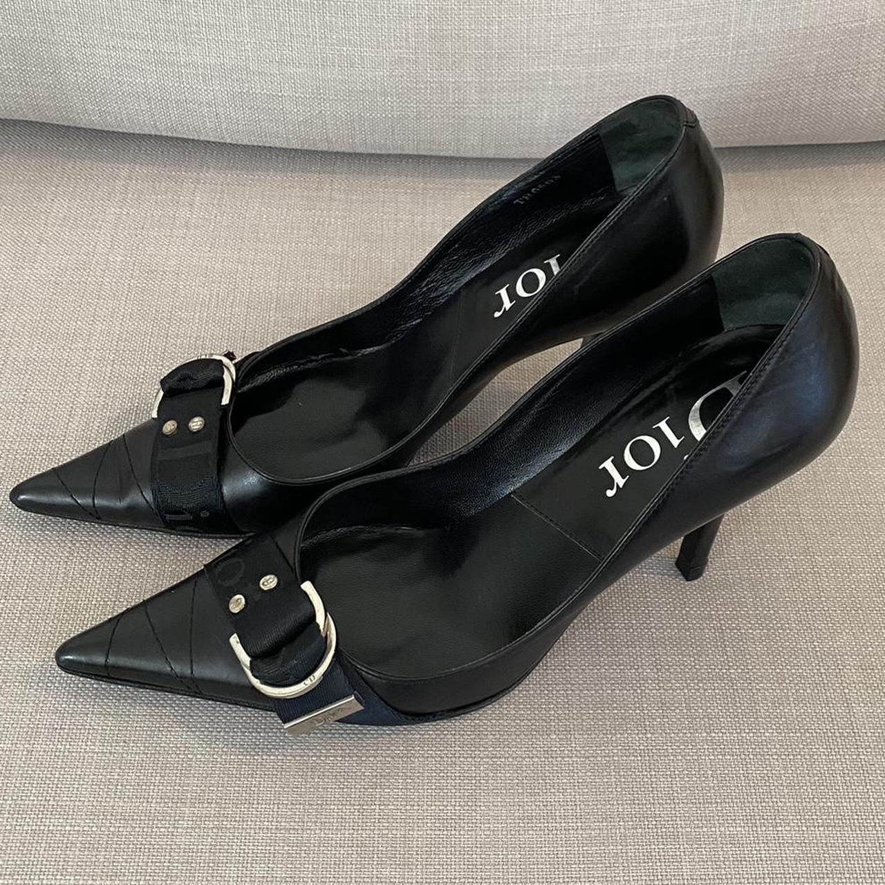 Vintage Dior stiletto pointed toe buckle... - Depop