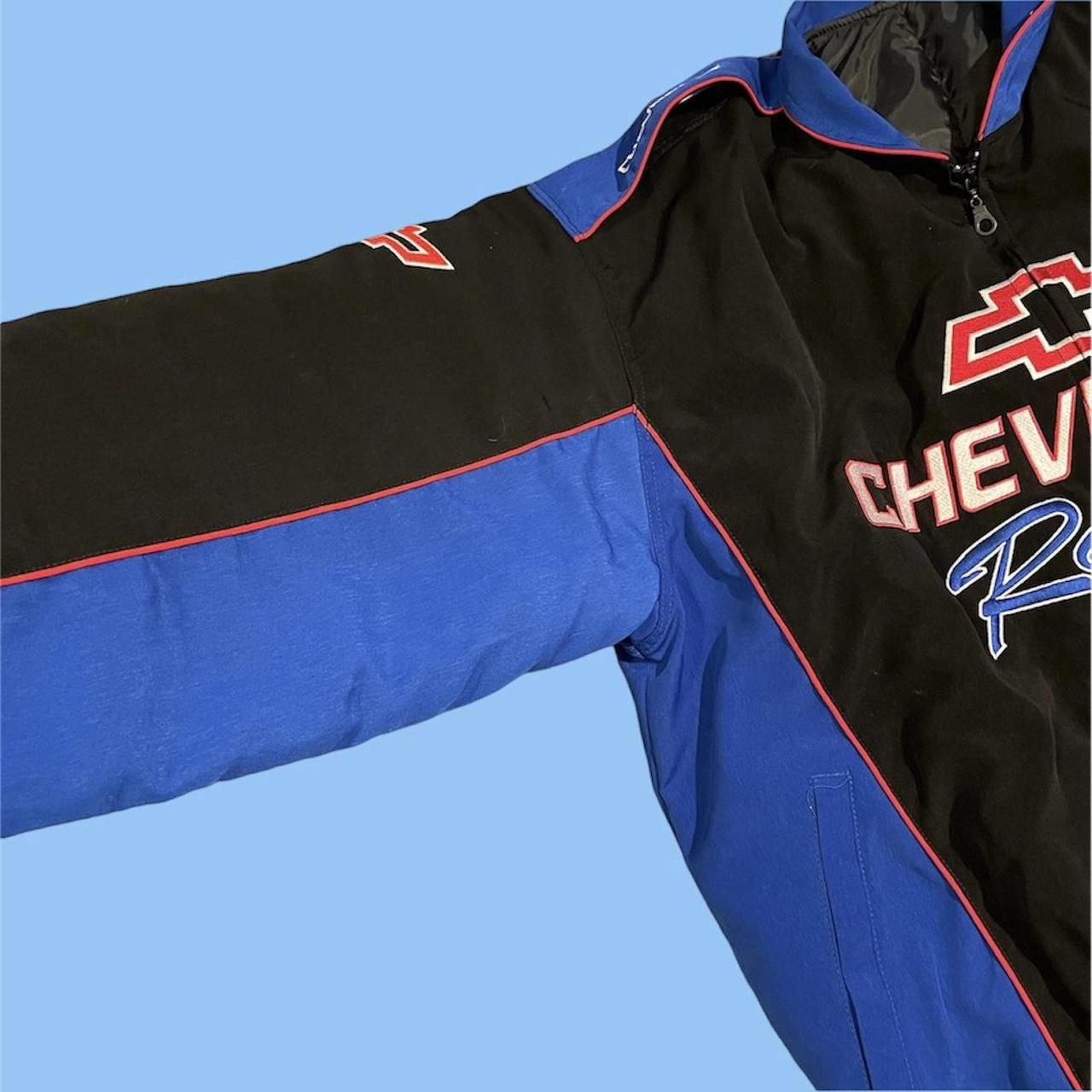 Chevrolet Racing Jacket Blue Black Red Mens Size... - Depop