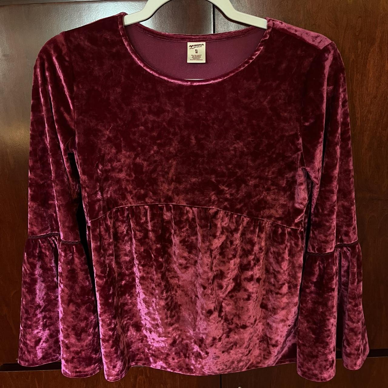 Velvet pink princess top. sleeves flow out at... - Depop