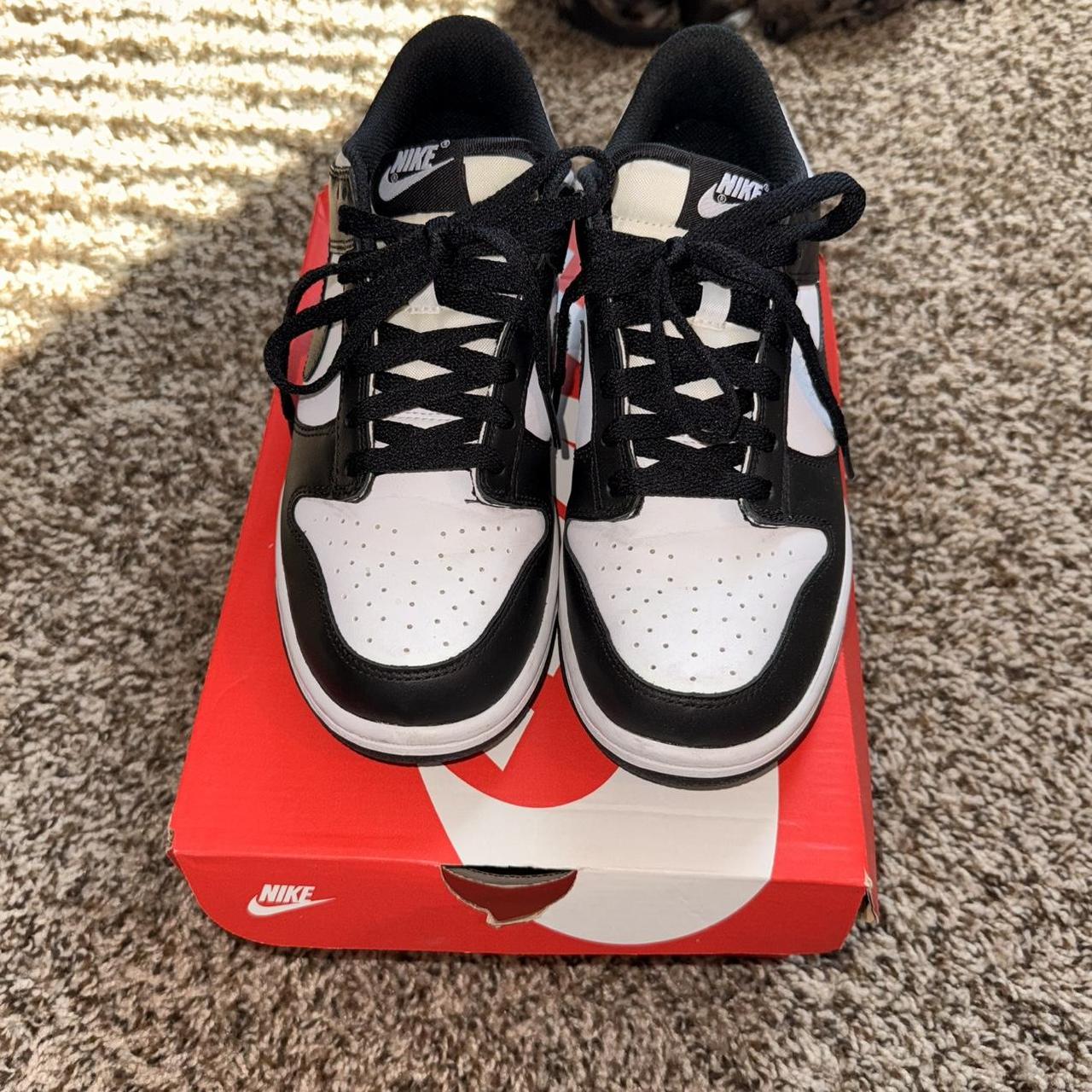 Nike Dunk Low Panda Size 6.5Y Toe box has... | Depop