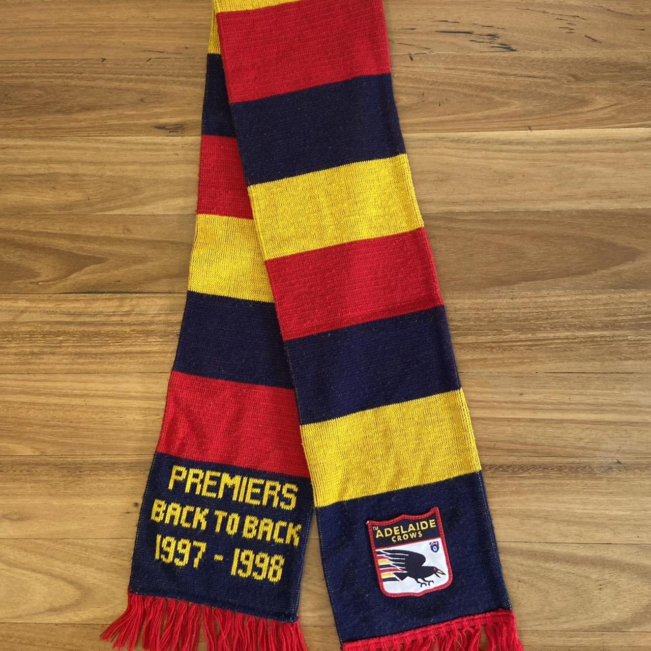 Vintage Adelaide crows AFL scarf 1997- 1998 premiers... - Depop